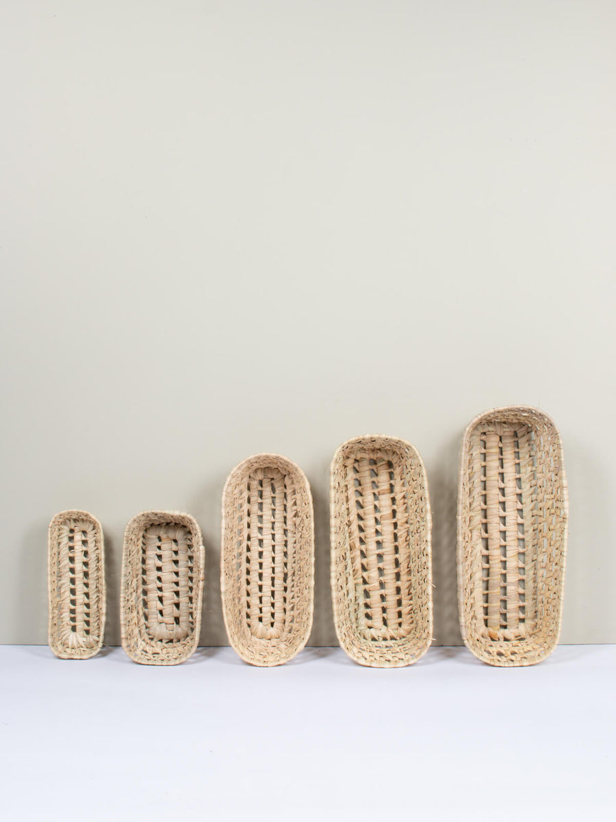 Long Open Weave Storage Trays (Set of 2) | Bohemia Design